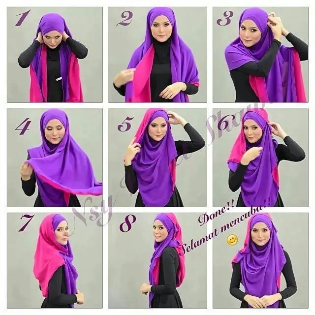 8 Tutorial Hijab Menutup Dada, Bergaya Sedikit Berbeda
