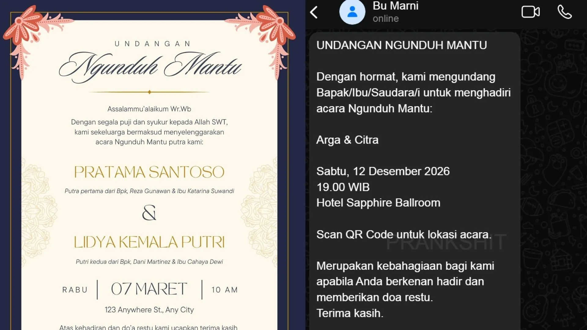 5 Contoh Undangan Ngunduh Mantu Simple dan Modern